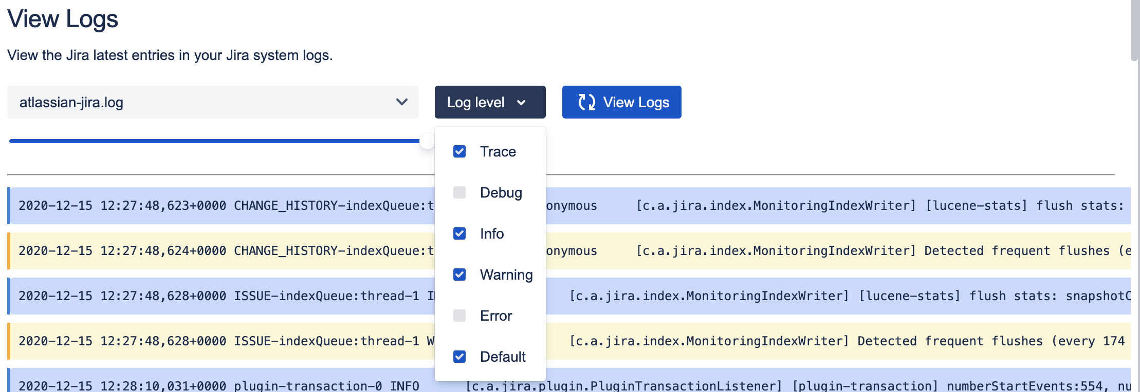 View Jira Logs